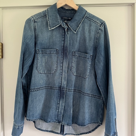 Level 99 | Jackets & Coats | Denim Zipup Jacket | Poshmark